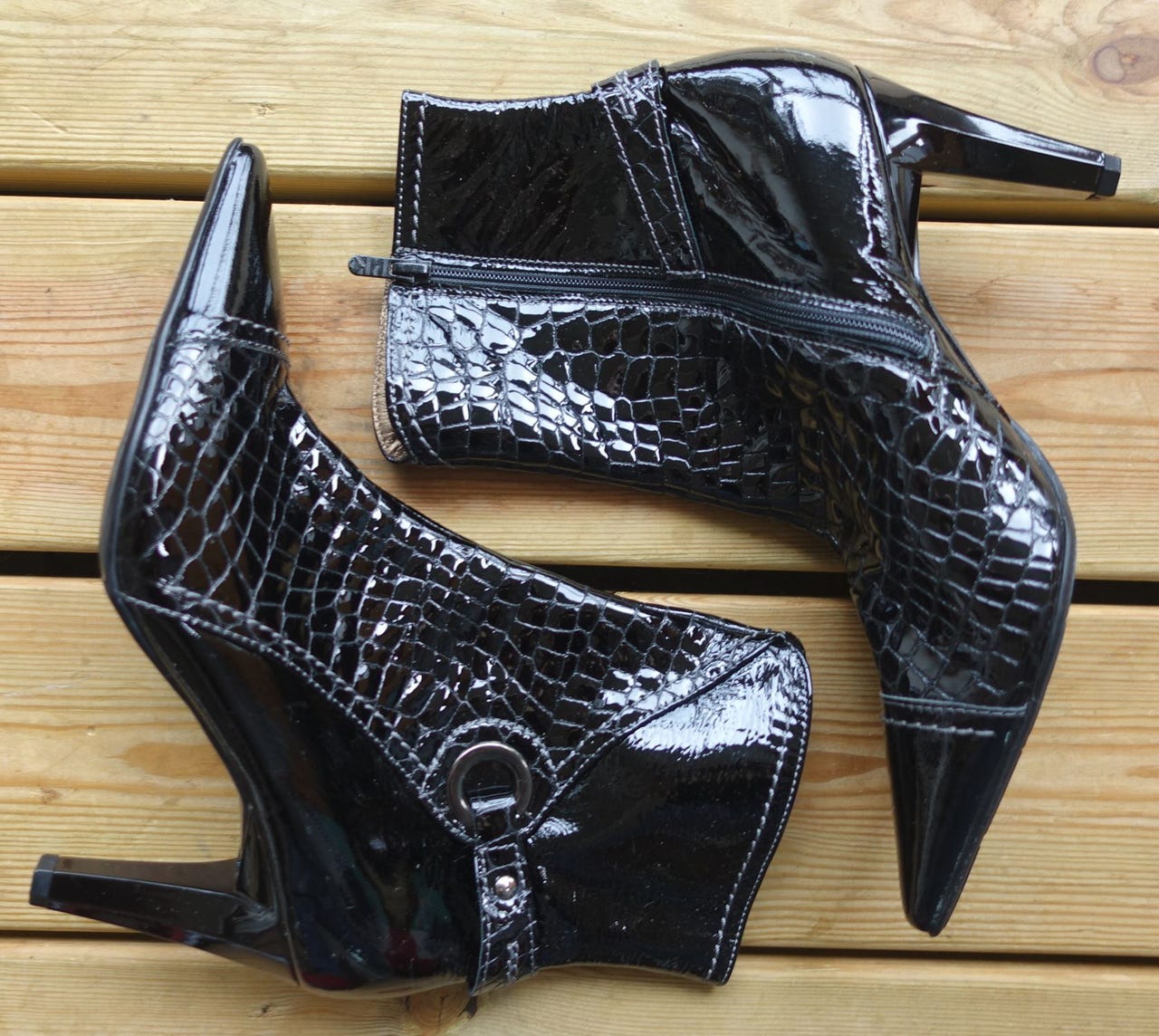 Svarte lakk skinn skoletter, av Peter Kaiser, størrelse 4,5 (37,5 ...