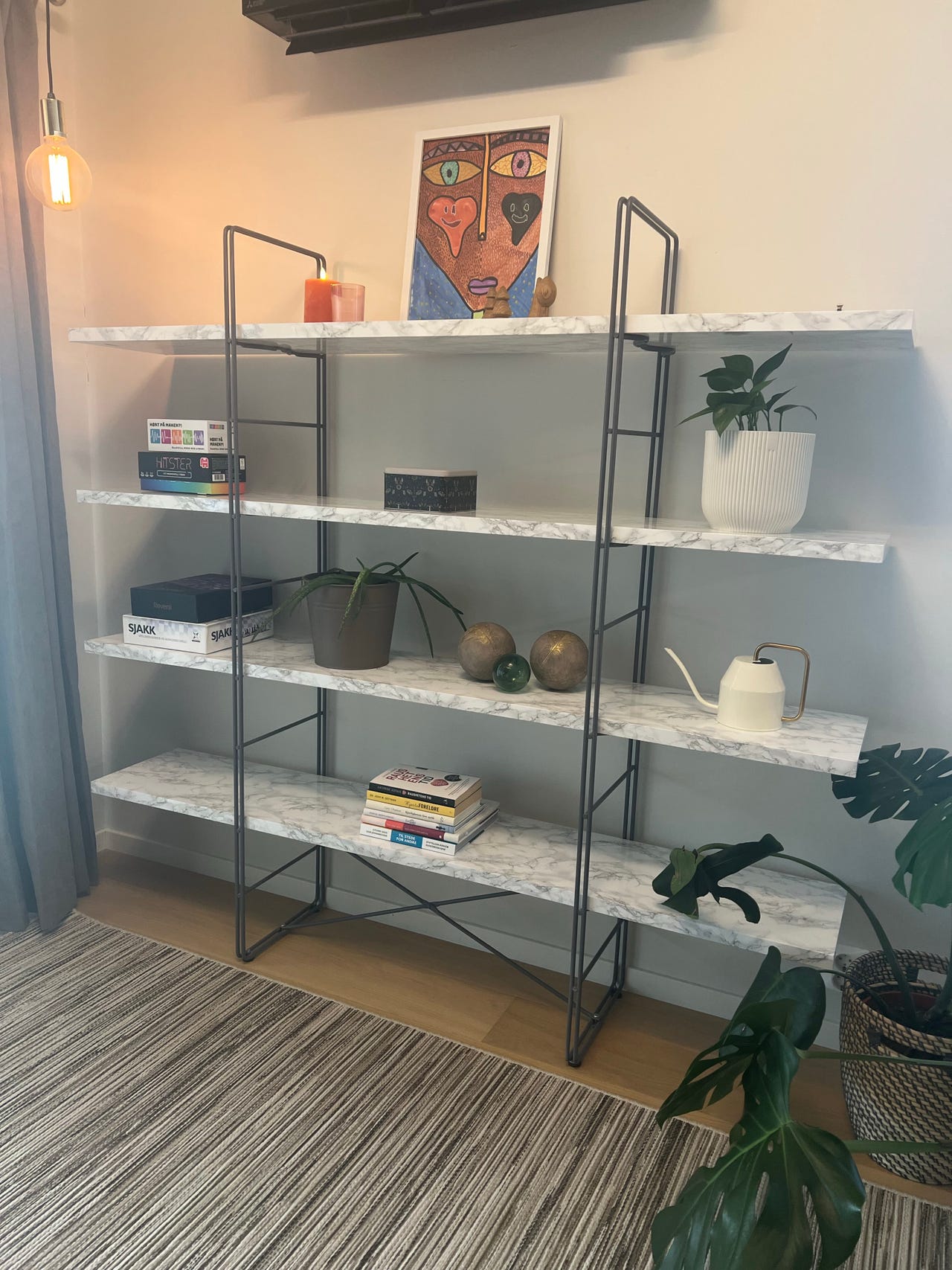 Populær IKEA hylle «Enteri» DIY Laminert marmor | FINN-torget