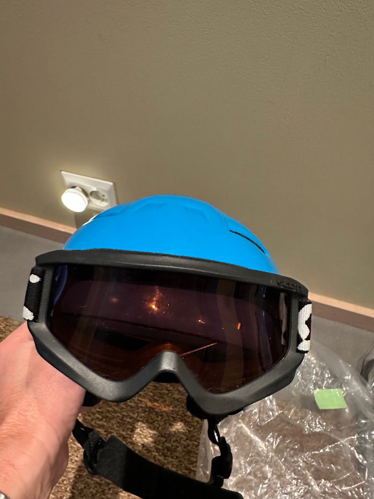 Scott Cruz Skihjelm med goggles blå 54-56 cm | FINN-torget