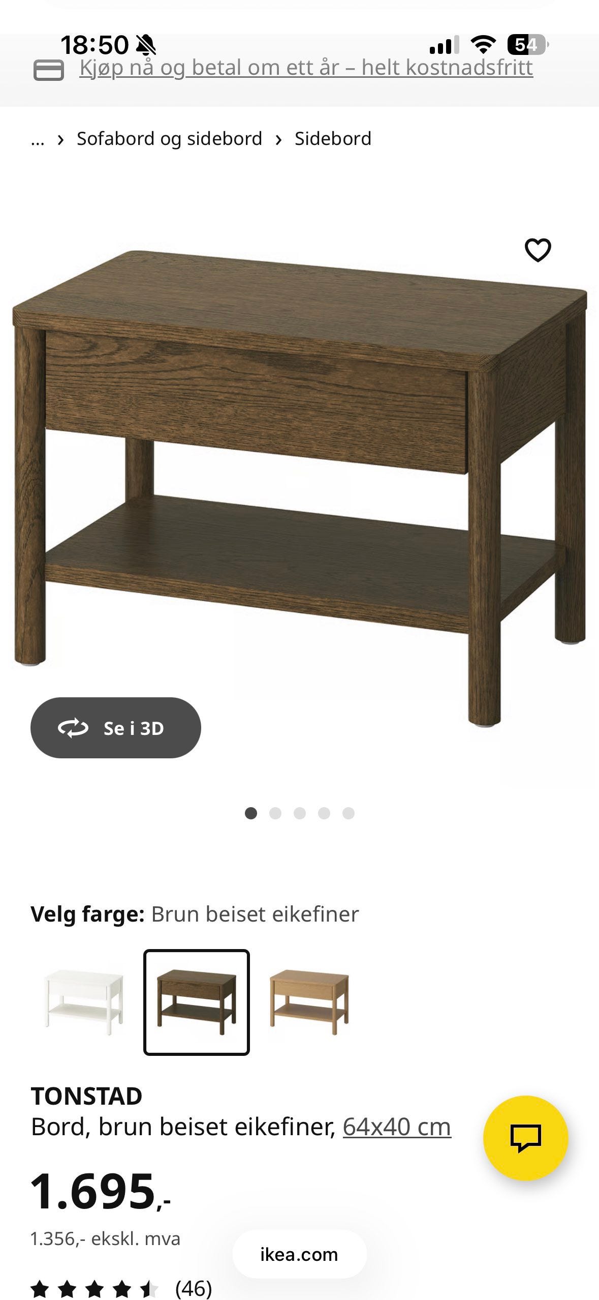 Selger bytt/ubrukt IKEA Tronstad stuebord billig grunnet flytting ...