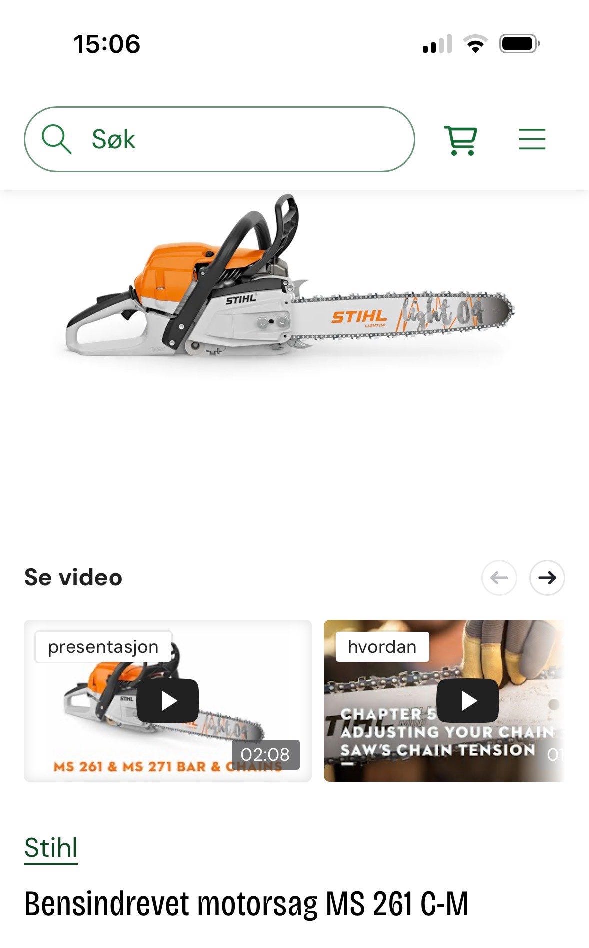 Stihl MS 261c-m Motorsag NY | FINN-torget