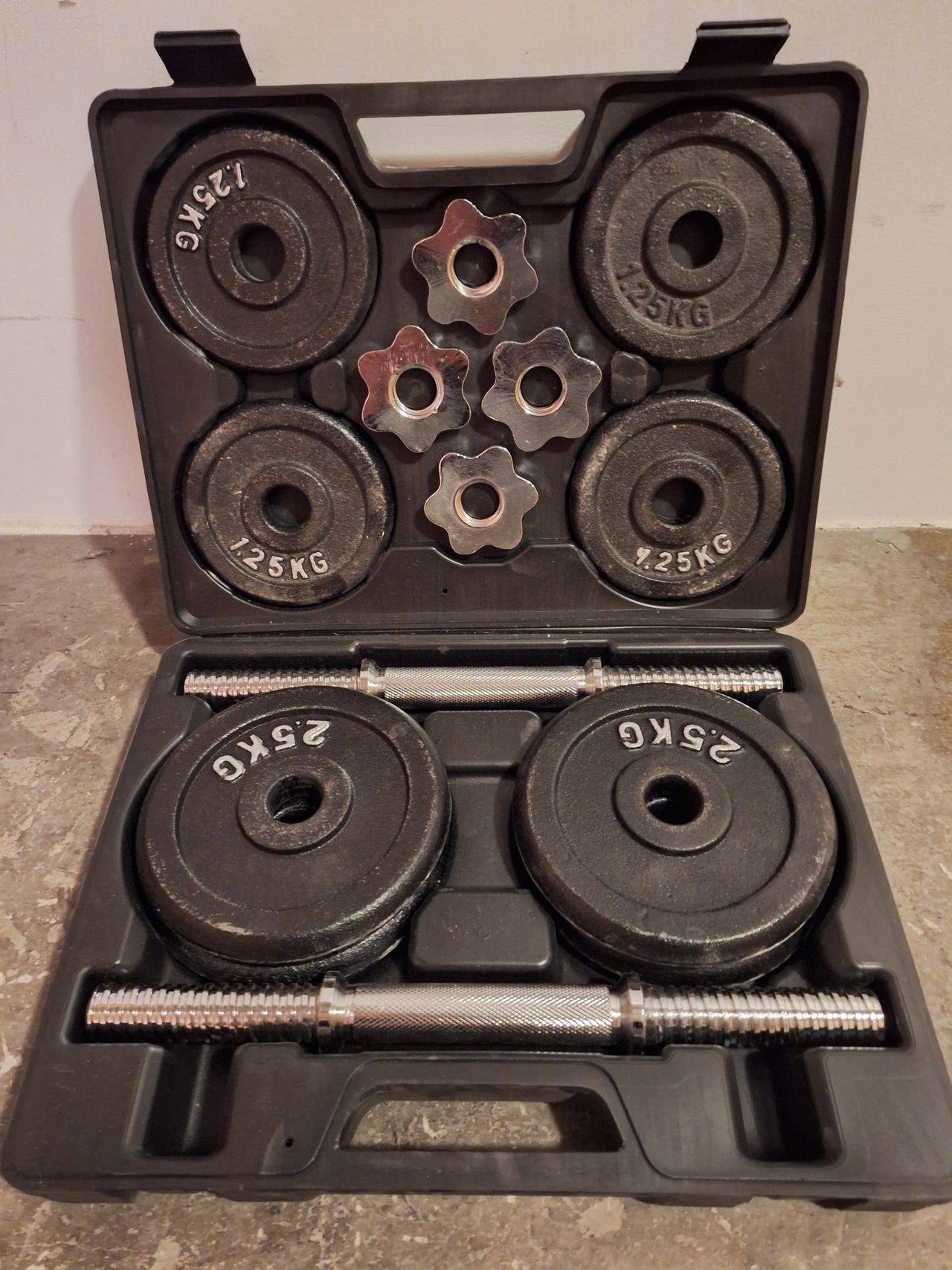 Dumbbell Set 18 kg svart stål | FINN-torget