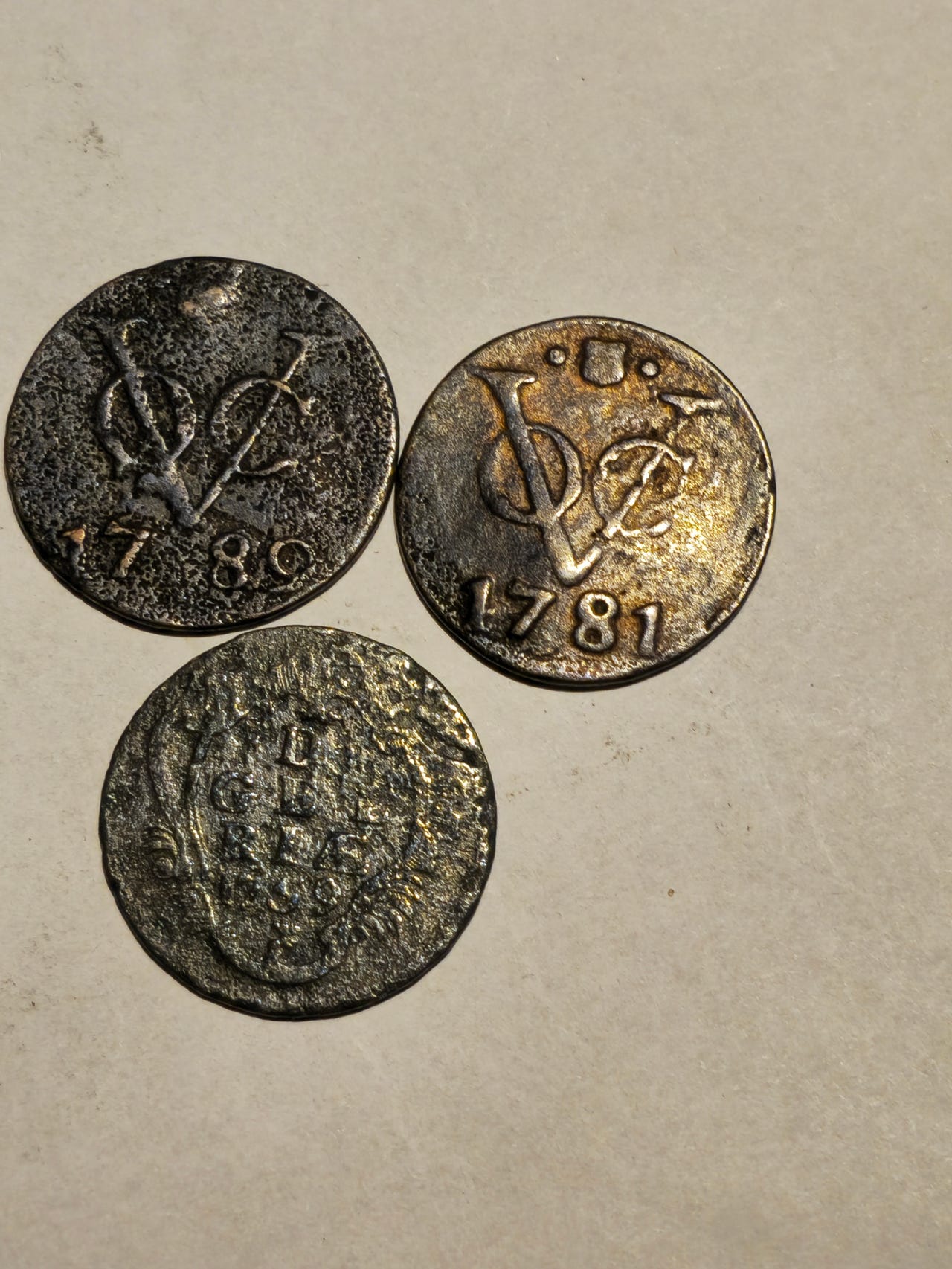 3 stk Nederlandske øst India 1 Duit 1759-81-1789, Se bilder | FINN-torget