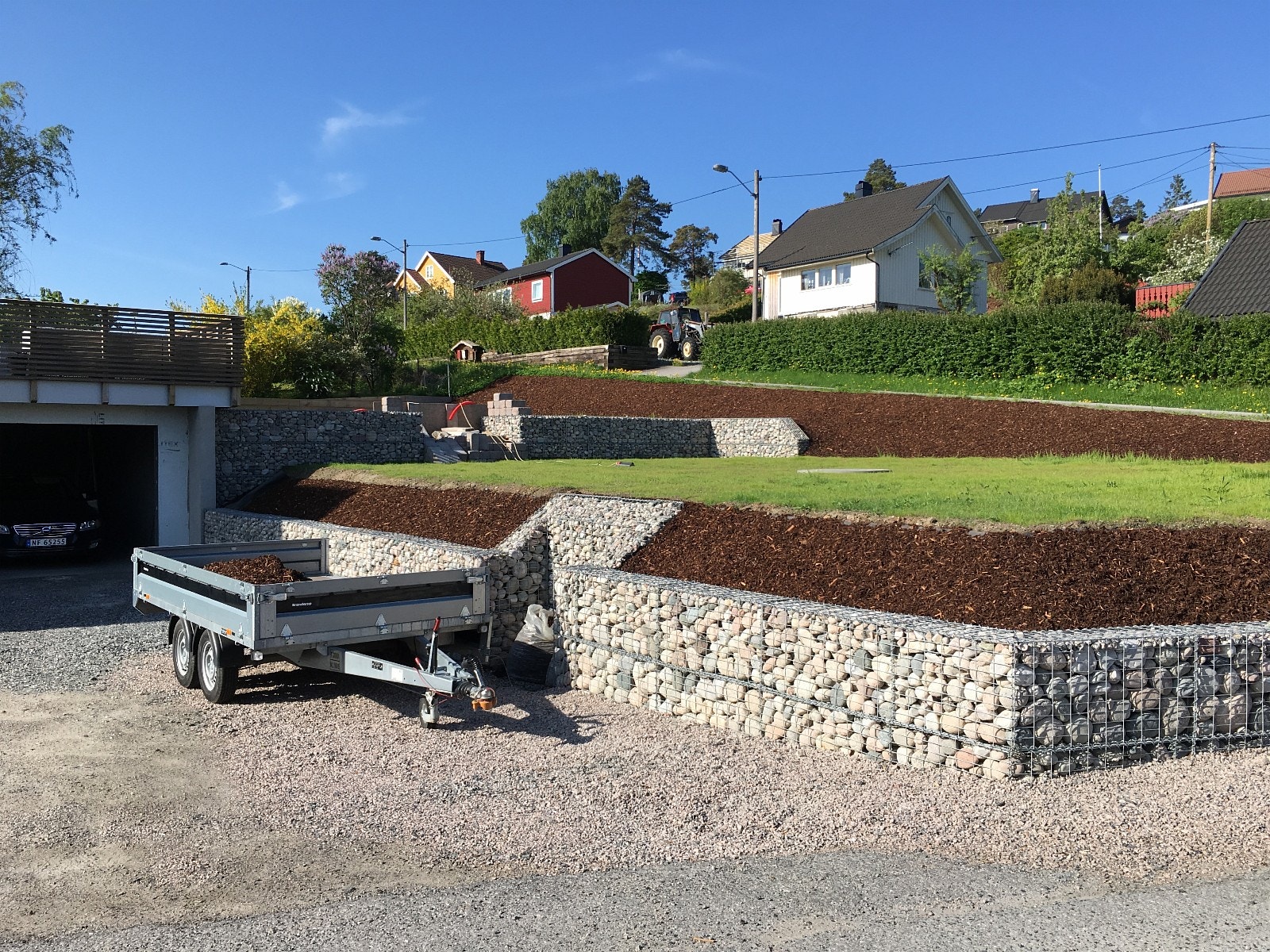 Gabion nettingkasser for støttemur eller stein gjerde 100x30x100cm ...