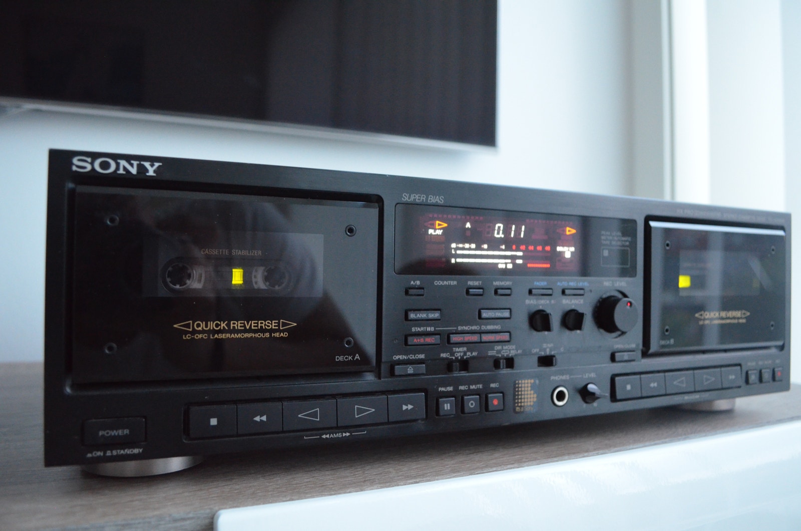 Kassettspiller SONY TC-WR820. Veldig høy modell og meget pen spiller ...