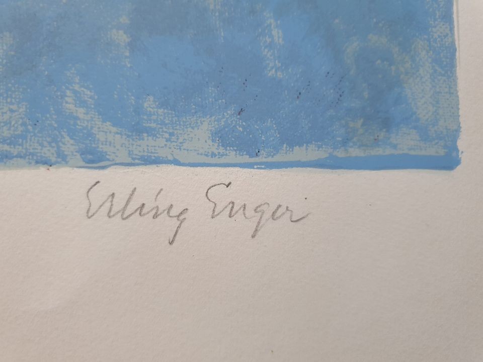 Erling Enger. Litografi. Vinterlandskap | FINN torget