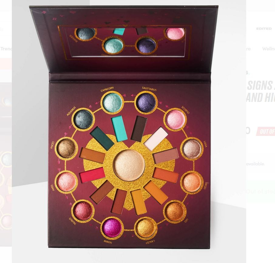 Zodiac Love Signs 25 Color Eyeshadow and Highlight Palette BH Cosmetics FINN torget
