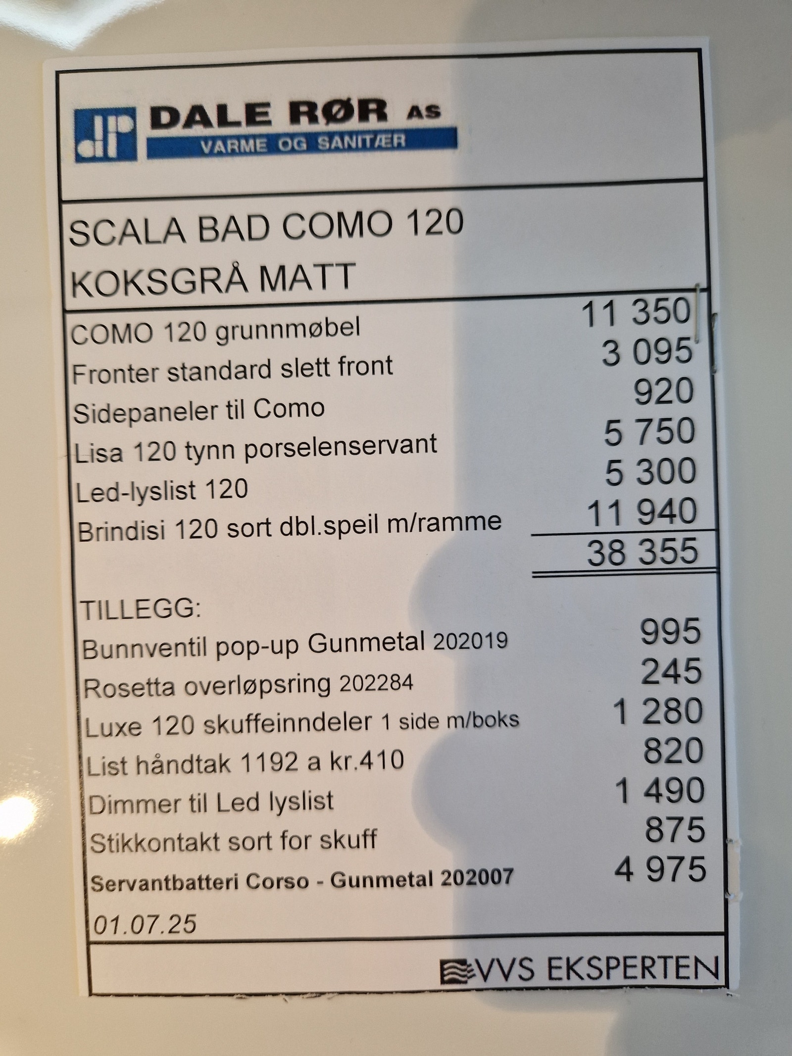 Scala Bad COMO 120 KOKSGRÅ MATT | FINN-torget