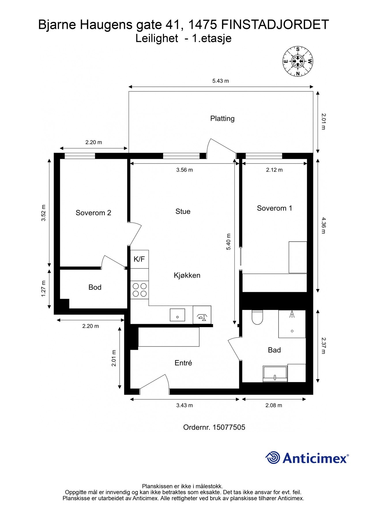 Lekker og moderne 3-roms fra 2023 | Vestvendt platting på 11 m² ...