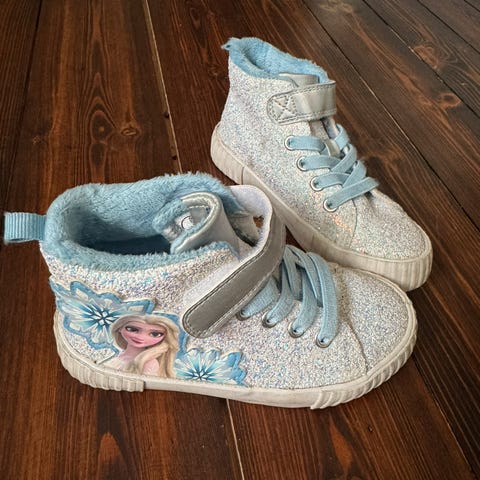 Anna og Elsa gummistøvler rosa, glitter, blinker | FINN-torget