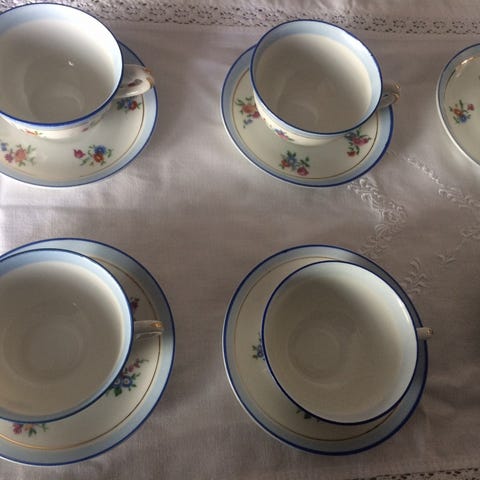 6 Rørstrand Irene tekopper og 4 asjetter | FINN-torget