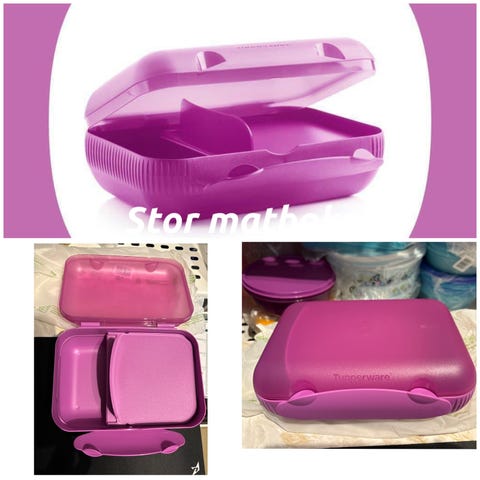 Lunsjboks med bestikk og boks til våtservietter fra Tupperware | FINN-torget