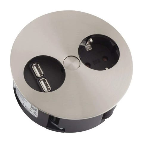 BACHMANN dobbel nedfellbar stikkontakt til benkplate | FINN-torget