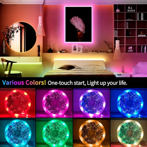 Led lys stripe, light, multi color 10 m | FINN-torget