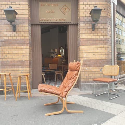 Vintage SIESTA tegnet av Ingmar Relling i RESTAURERT skinn | FINN-torget