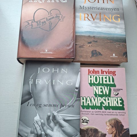 John Irving bøker- NO Hotell New Hampshire, ENG Last night in twisted ...