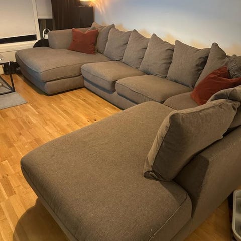 Stockholm brun skinnsofa 3 seters | FINN-torget