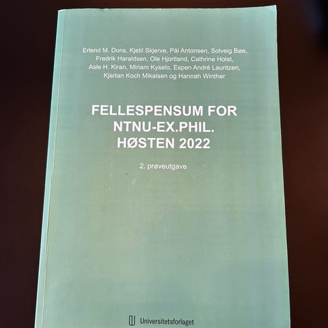 Fellespensum for NTNU-ex.phil. Høsten 2022 litteraturbok | FINN-torget