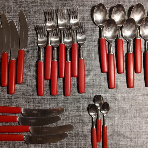 Retro bestikker fra helle med teak håndtak | FINN-torget