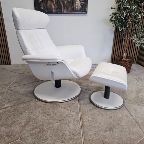 Conform Timeout lenestol med krakk- Cognac skinn | FINN-torget