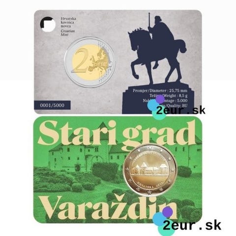 Kroatia. 2 Euro 2024/2025 "Stari Grad Varazdin" + "King Tomislav" (2 coincards) | FINN-torget