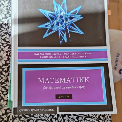 Matematikk for økonomi og samfunnsfag 9. utgave | FINN-torget