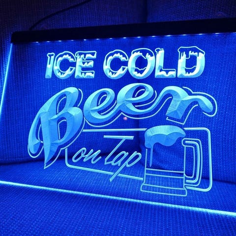 Open bar 🍻 skilt pub baren mancave lysskilt | FINN-torget