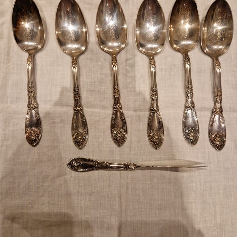 Fransk vintage stekeholder og gaffel, benhåndtak | FINN-torget