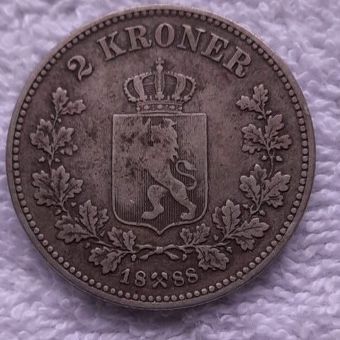 1 Krona, Kong Oscar II, 1880, sølv mynt | FINN-torget