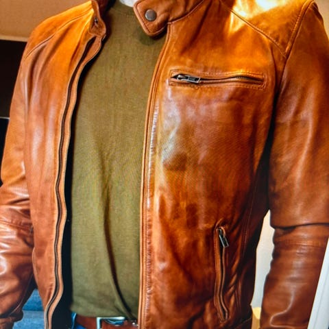 Skinnjakke fra MARIO CONTI i str L | FINN-torget