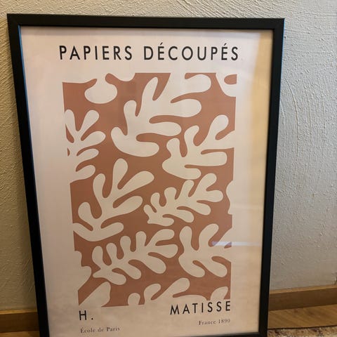 Stort, innrammet Henri Matisse kunsttrykk. Str. 63 x 83 cm. | FINN-torget