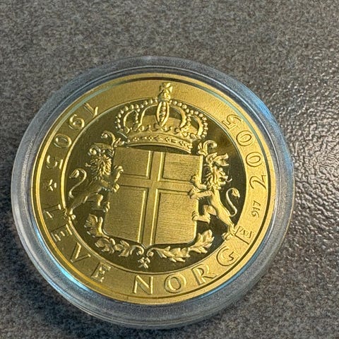 RESERVERT - Gullmedalje 1905–2005 “Sabotasjeaksjonen mot Vemork” (22K ...