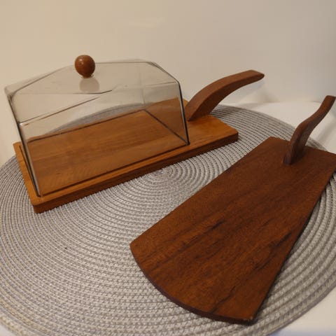 Teak Osteklokke/brett Vintage | FINN-torget