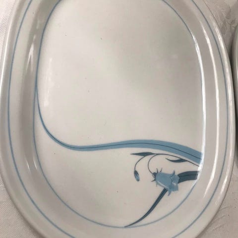 Blåklokke Figgjo Porselen 7 stk i ovale serveringsfat | FINN-torget