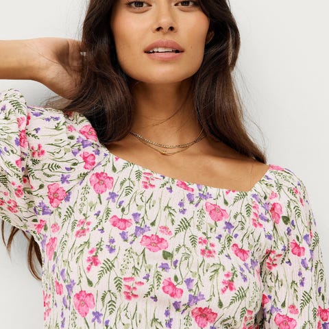 Ubrukt sommertopp, str 38, blomstrete topp, ny | FINN-torget