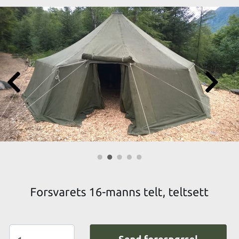 Tentipi teltovn og forsvarets telt 14 kvm | FINN-torget