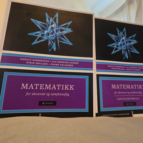 Cappelen Damm Akademisk Matematikk for økonomi og samfunnsfag Lærebok ...