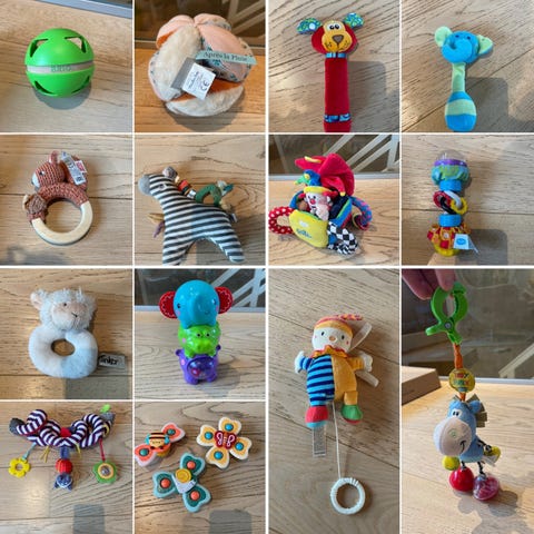 Babyleker/ speil/ rangle/ klosser leker baby selges | FINN-torget