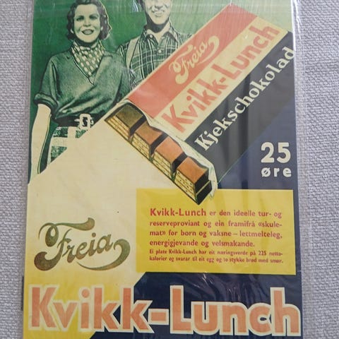 Kvikk lunsj metalskilt retro repro selges | FINN-torget