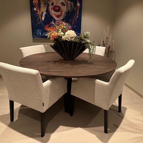 Comfort rund spisegruppe 150 cm med 6 Karibia-reclinere gråmix | FINN ...