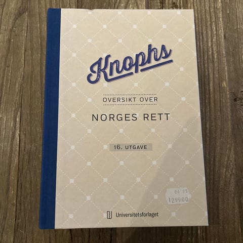 Knophs Oversikt over Norges Rett Rettsvitenskap Bok | FINN-torget