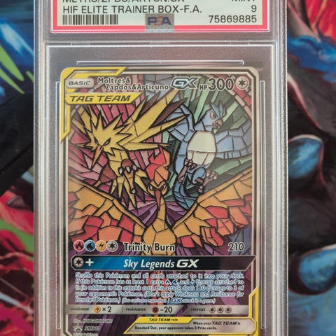 Pokemon zapdos, articuno, moltres gx, psa 9 | FINN-torget