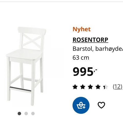 IKEA Ingolf / Rosentorp barstoler – 7 stk, hvite | FINN-torget