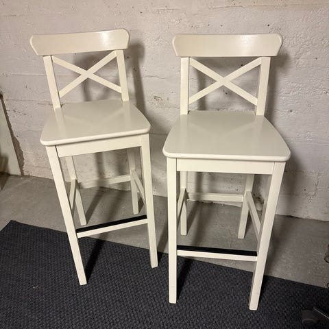 IKEA Ingolf / Rosentorp barstoler – 7 stk, hvite | FINN-torget