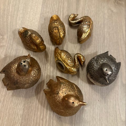 Salt og pepper bøsser MICKEY-musikere (banjo og trombone) i porselen ...