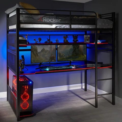 X Rocker gaming seng med gaming pult. Loftseng. | FINN-torget
