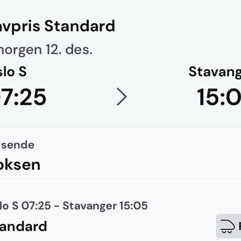 2 stk. Tog Oslo-Bryne 26 desember kl 09.25 | FINN-torget