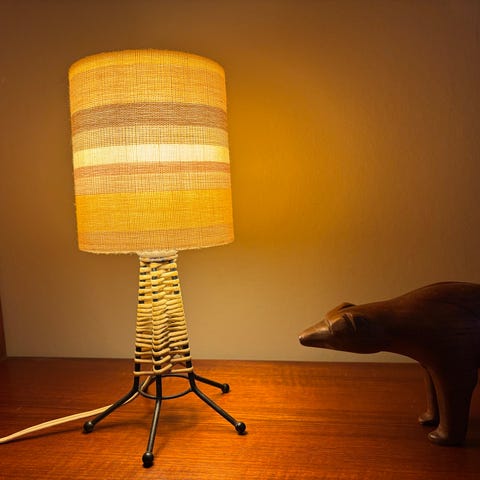 Justerbar retro vegglampe i teak og messing – mid century stil | FINN ...