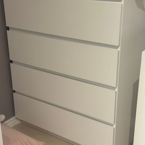 Sort Malm-kommode med 6 skuffer 80x123 cm | FINN-torget