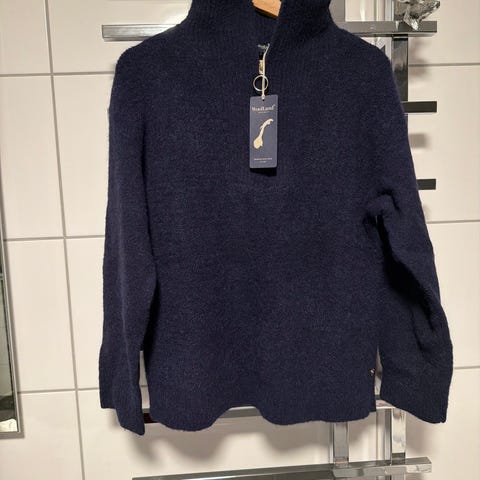 WoolLand Genser Merinoull Blå Dame L (ammegenser) gravidtøy | FINN-torget